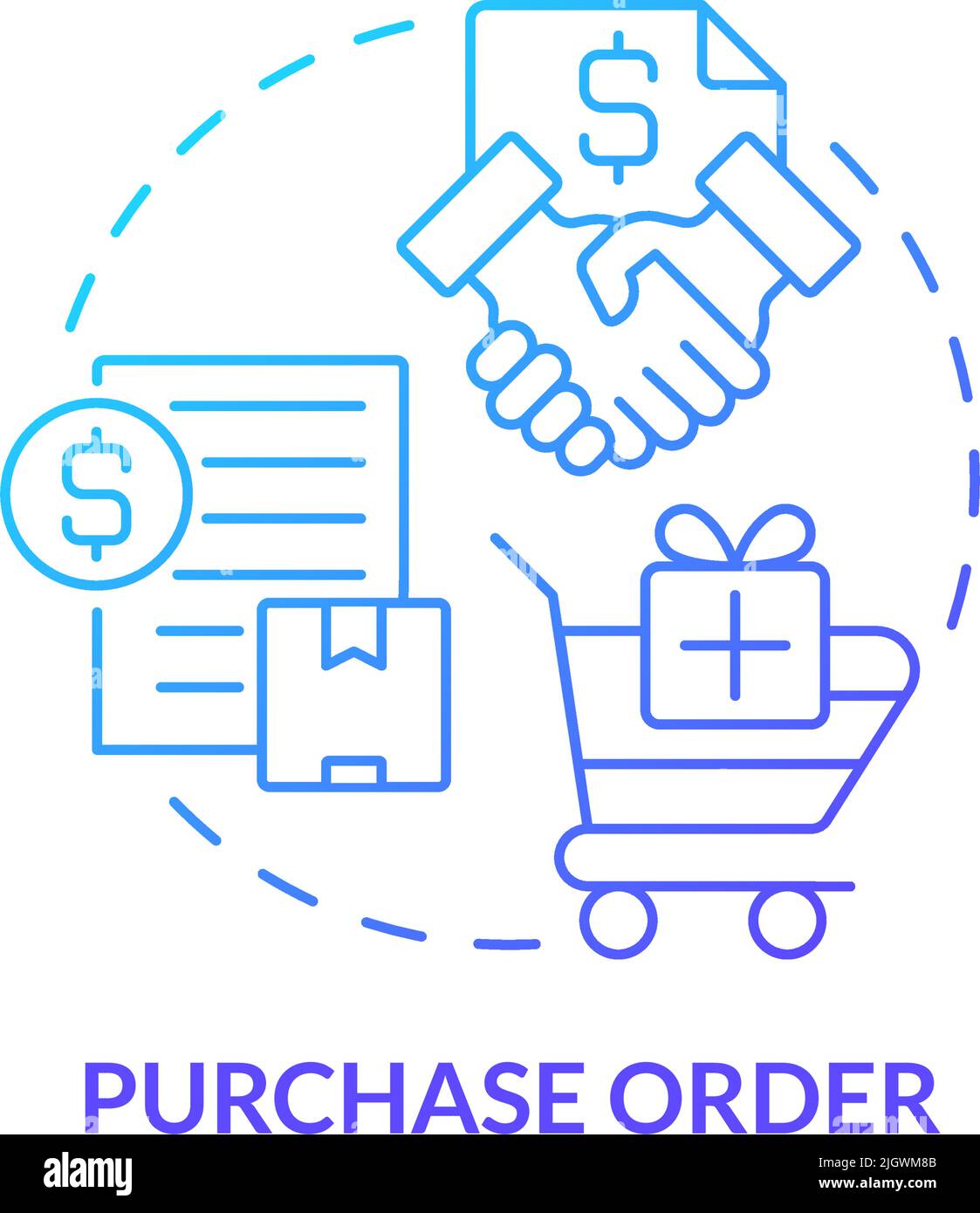 Purchase Order Blue Gradient Concept Icon Stock Vector Image And Art Alamy