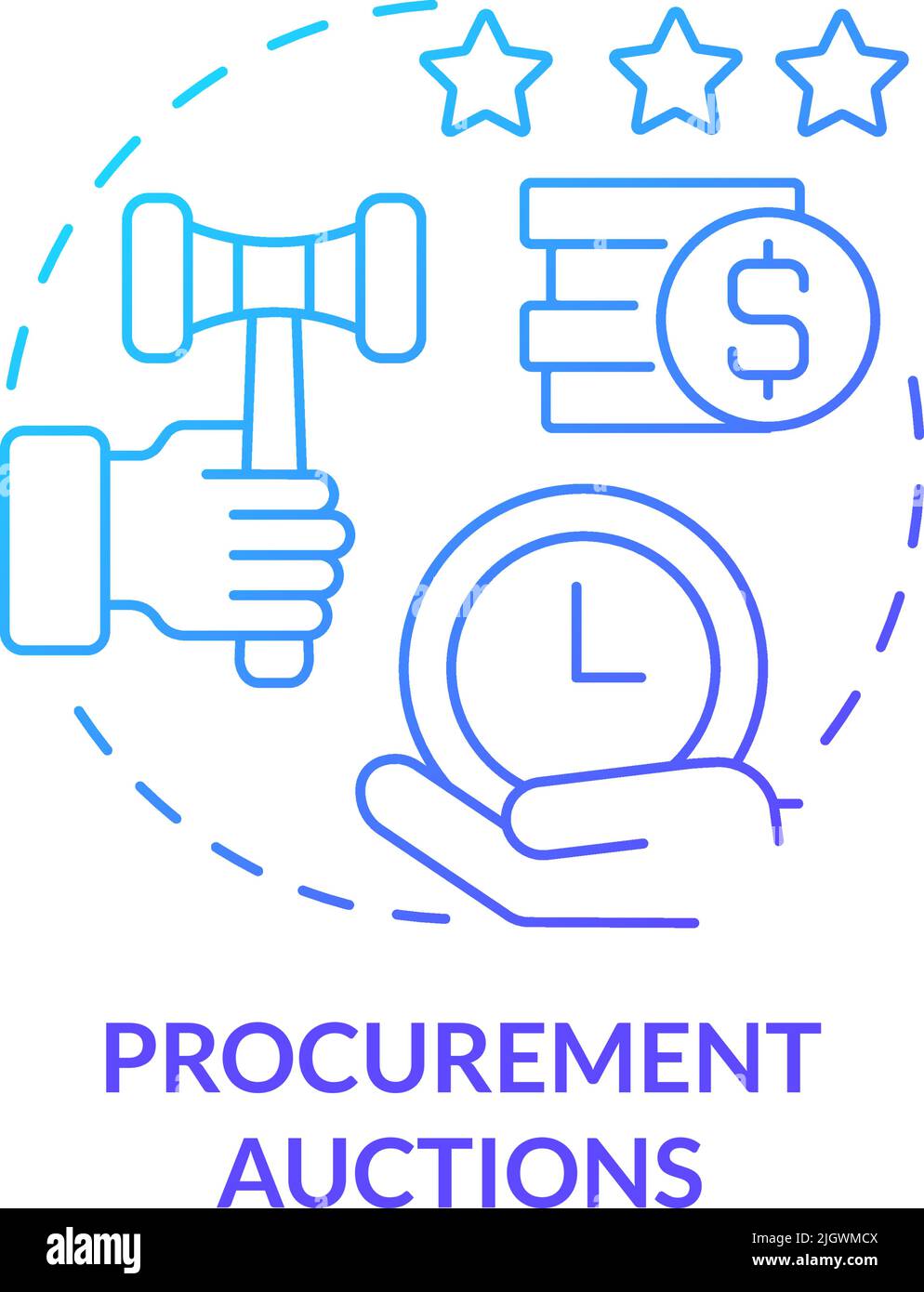 Procurement auctions blue gradient concept icon Stock Vector Image & Art - Alamy