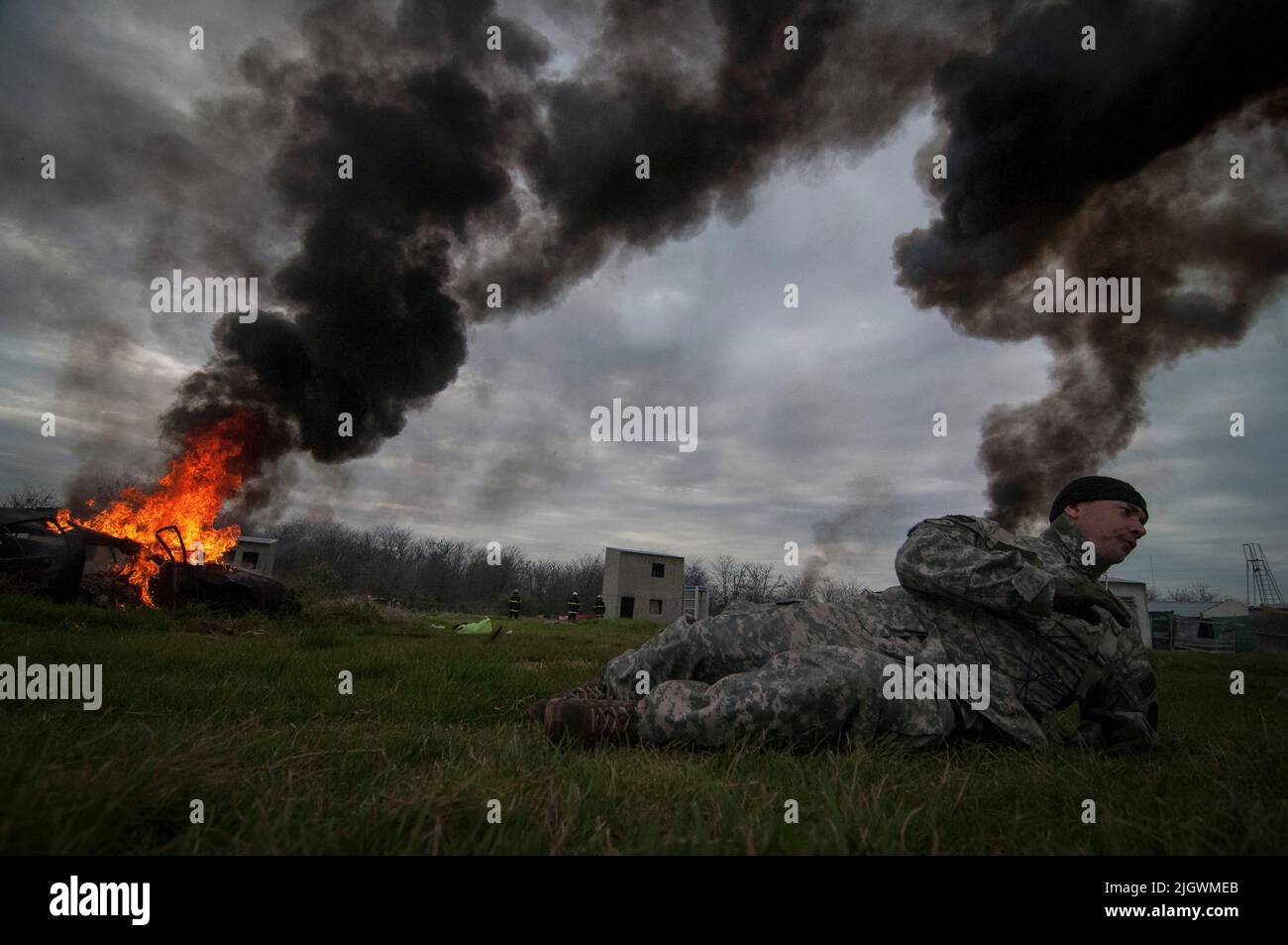 The journalists and military press officers taking part in a hostile ...