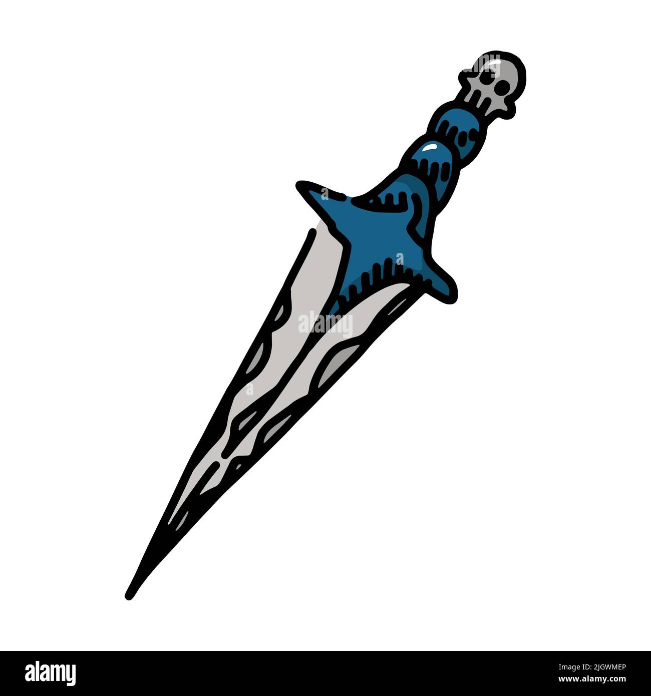 Cartoon dagger for decorative design. Vector illustration art. Isolated ...