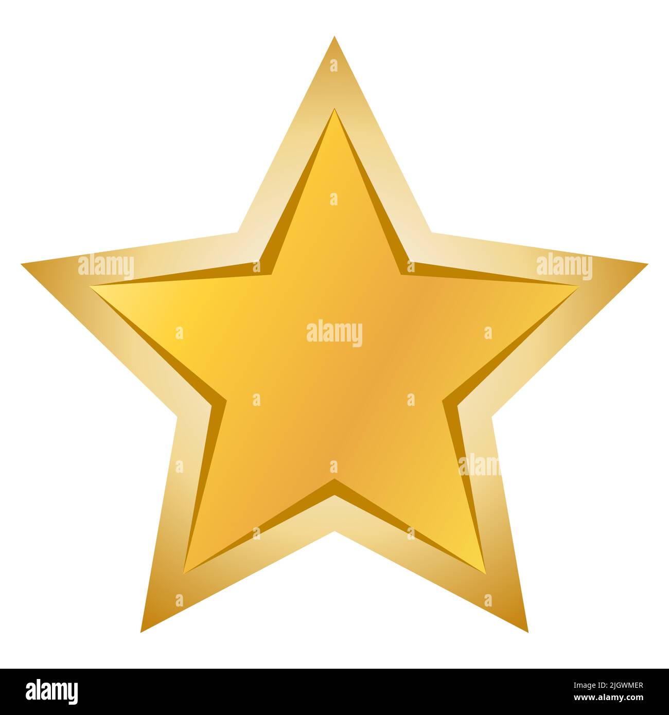 Golden rating star with border on white background. For rating or ...