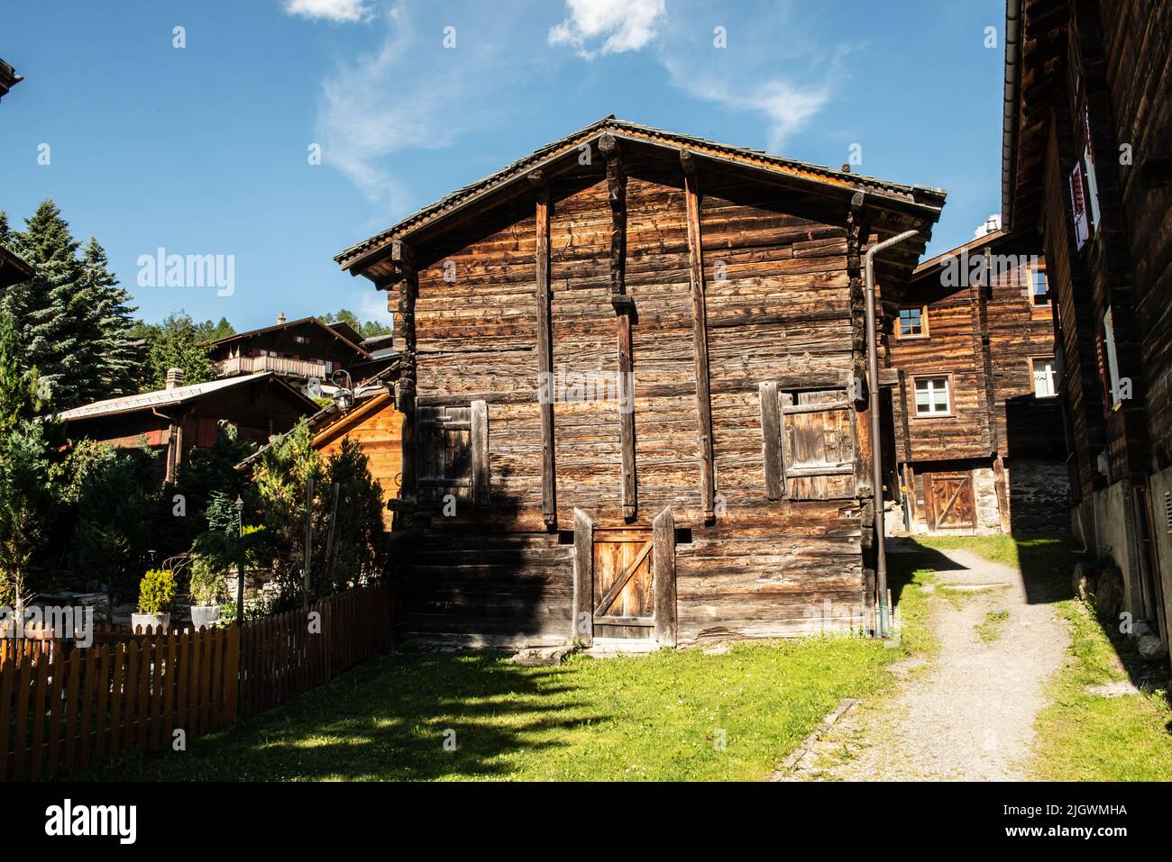 Village of Bellwald Stock Photo - Alamy