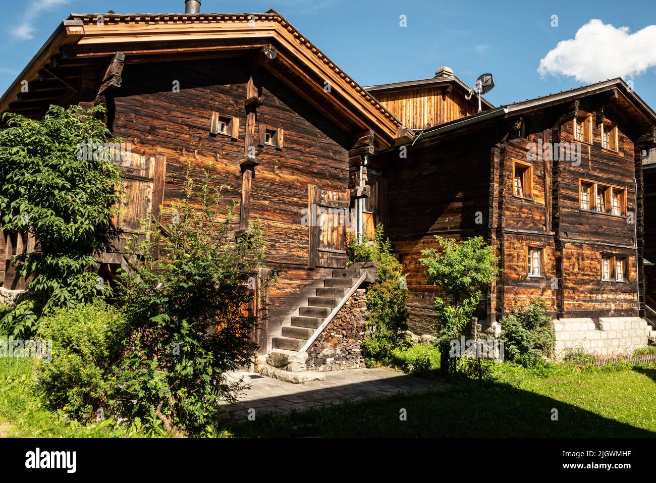 Village of Bellwald Stock Photo - Alamy