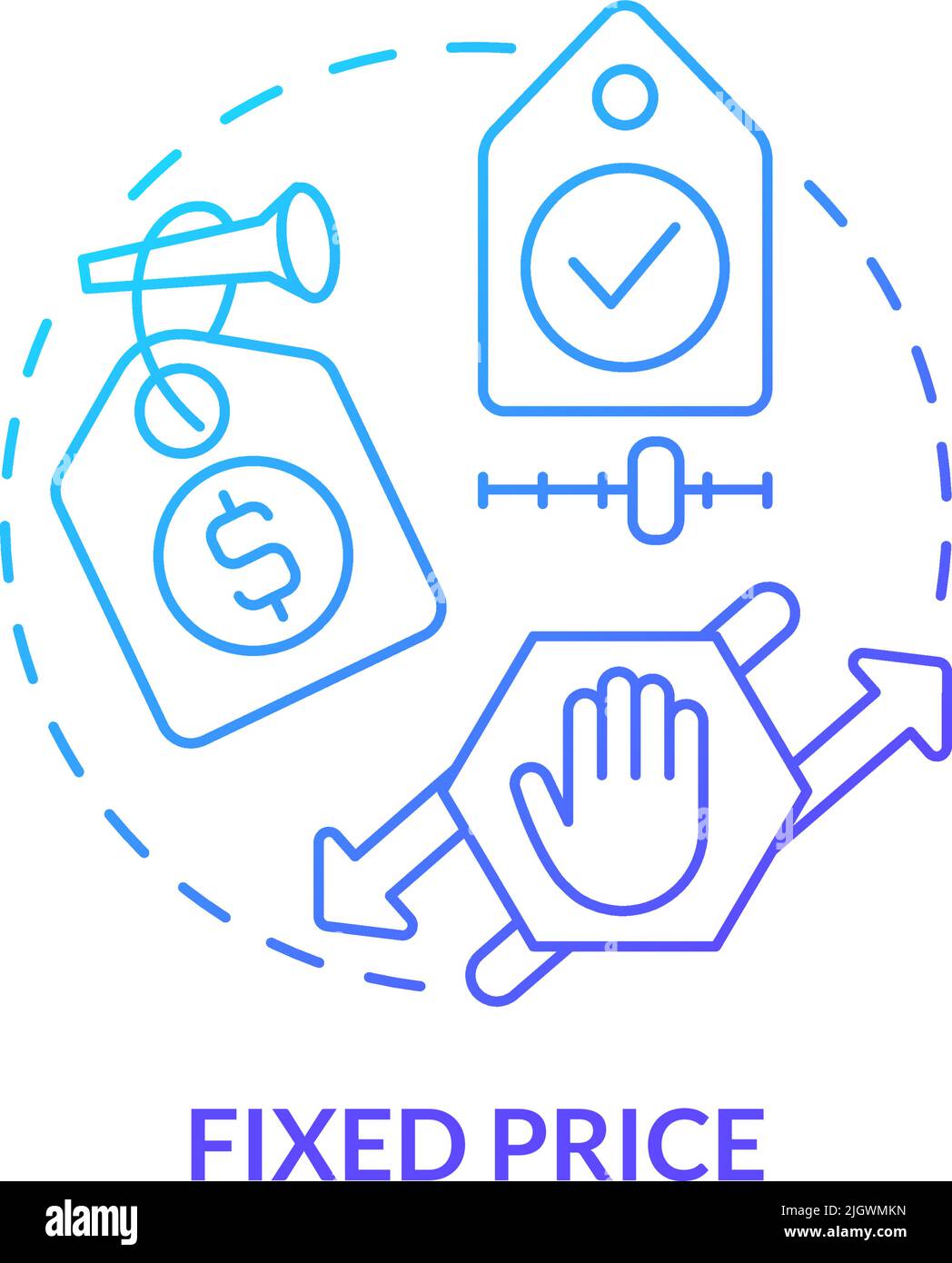 Fixed price blue gradient concept icon Stock Vector Image & Art - Alamy