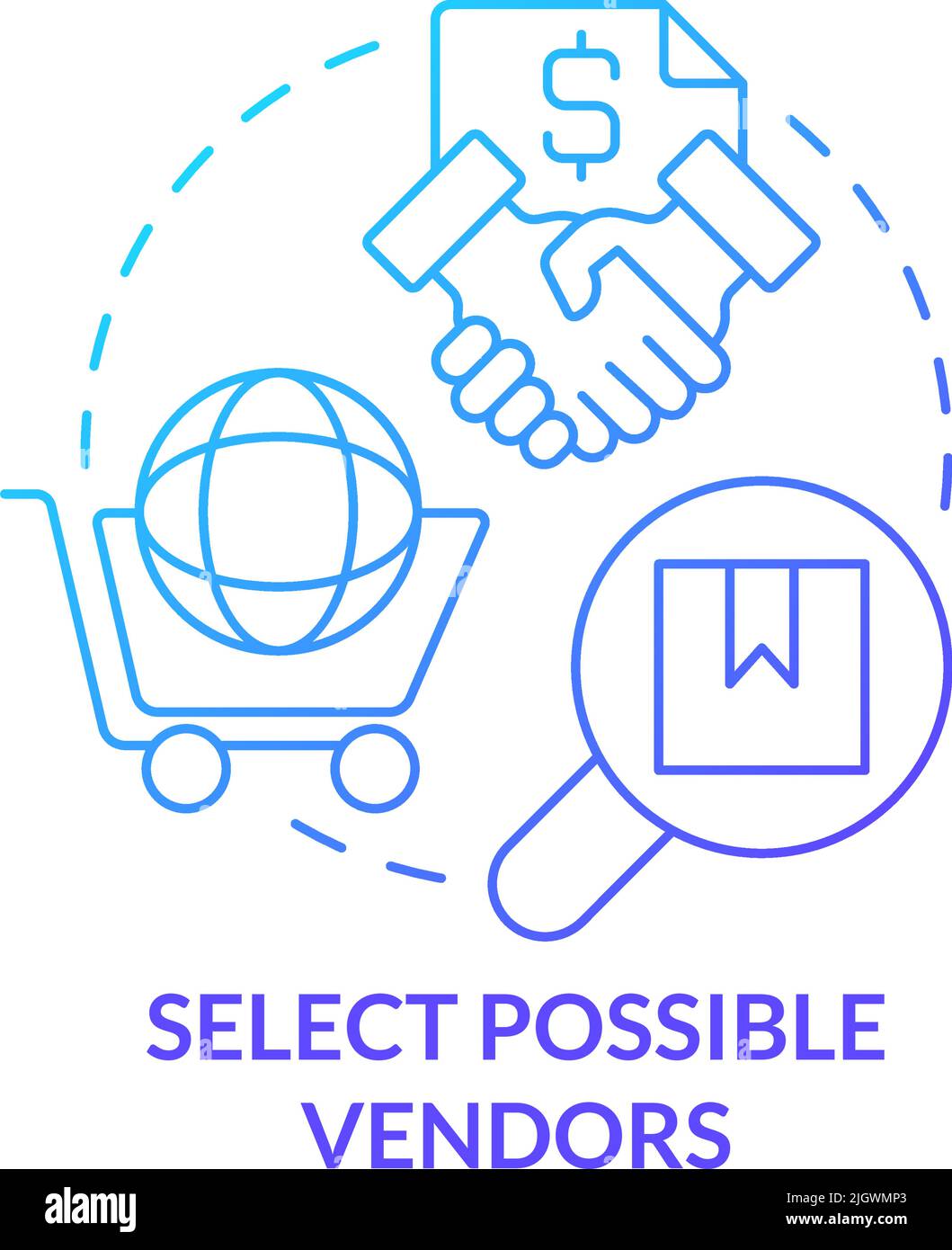 Select possible vendors blue gradient concept icon Stock Vector Image ...