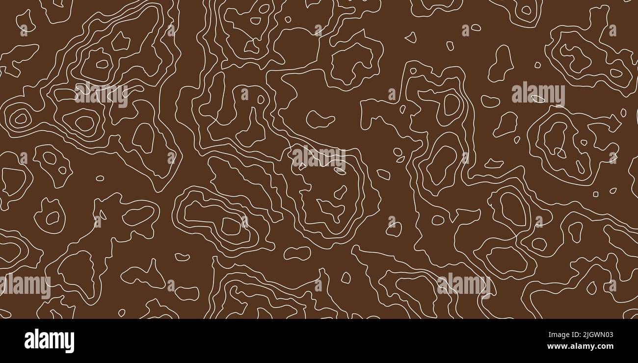 Topographic map seamless pattern of earth relief. Brown abstract ...