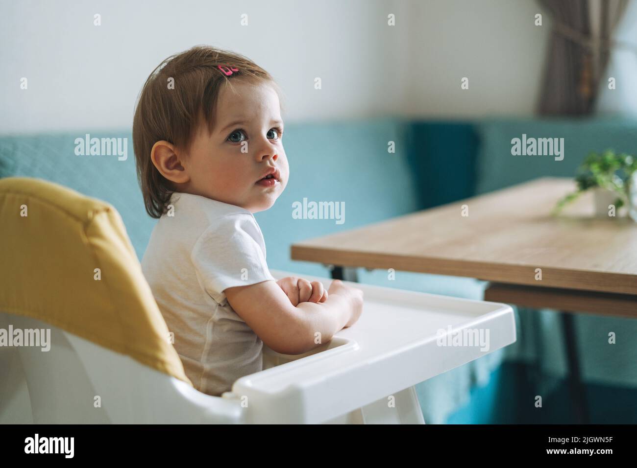Baby high chair empty hi-res stock photography and images - Alamy