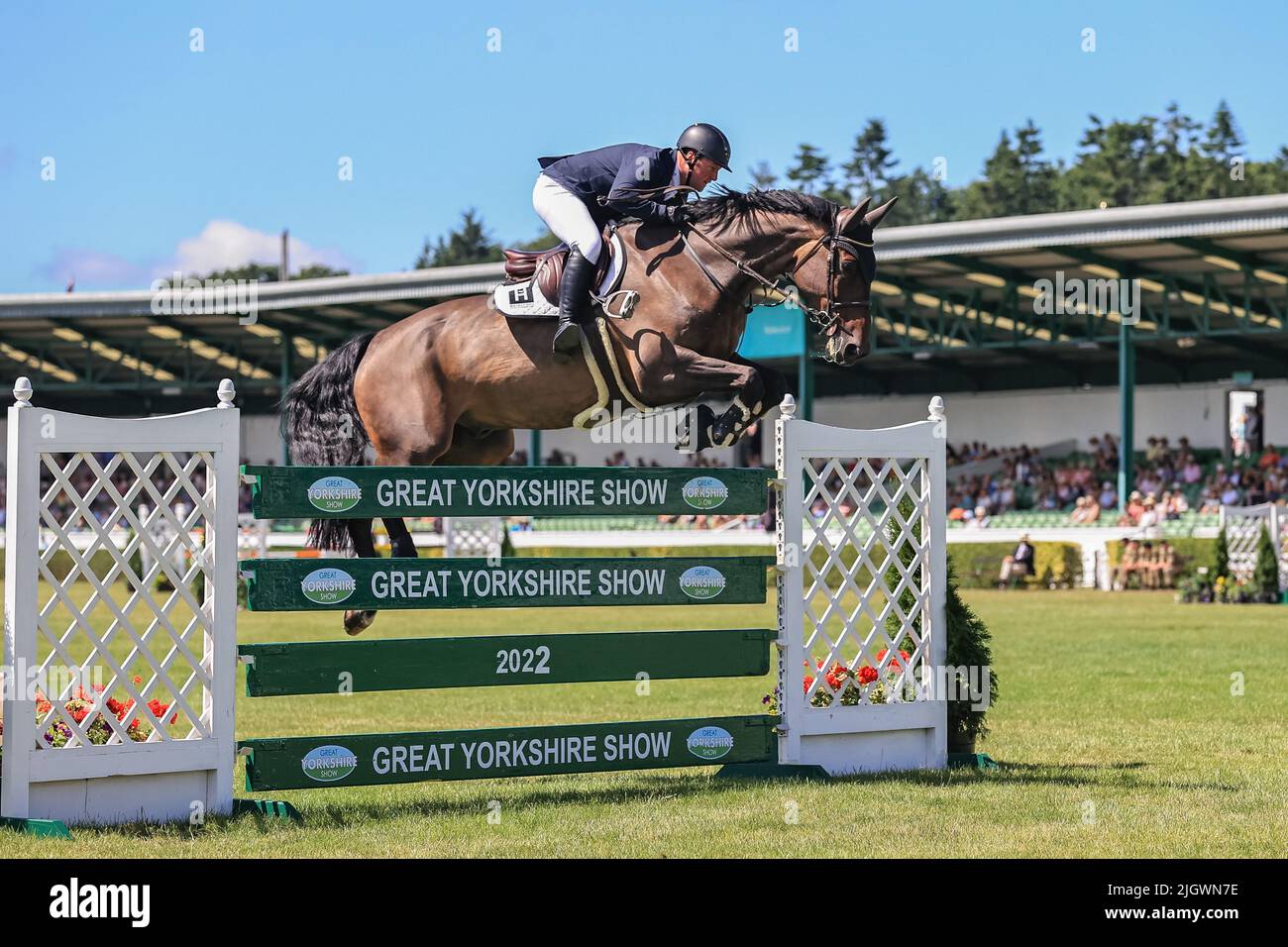 Showjumping from the main arena on day two of the Great Yorkshire Show ...