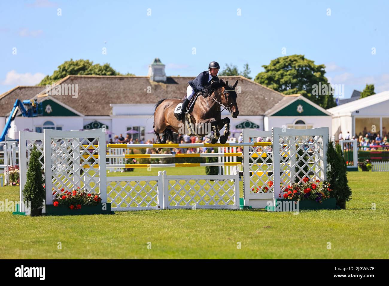 Showjumping from the main arena on day two of the Great Yorkshire Show ...