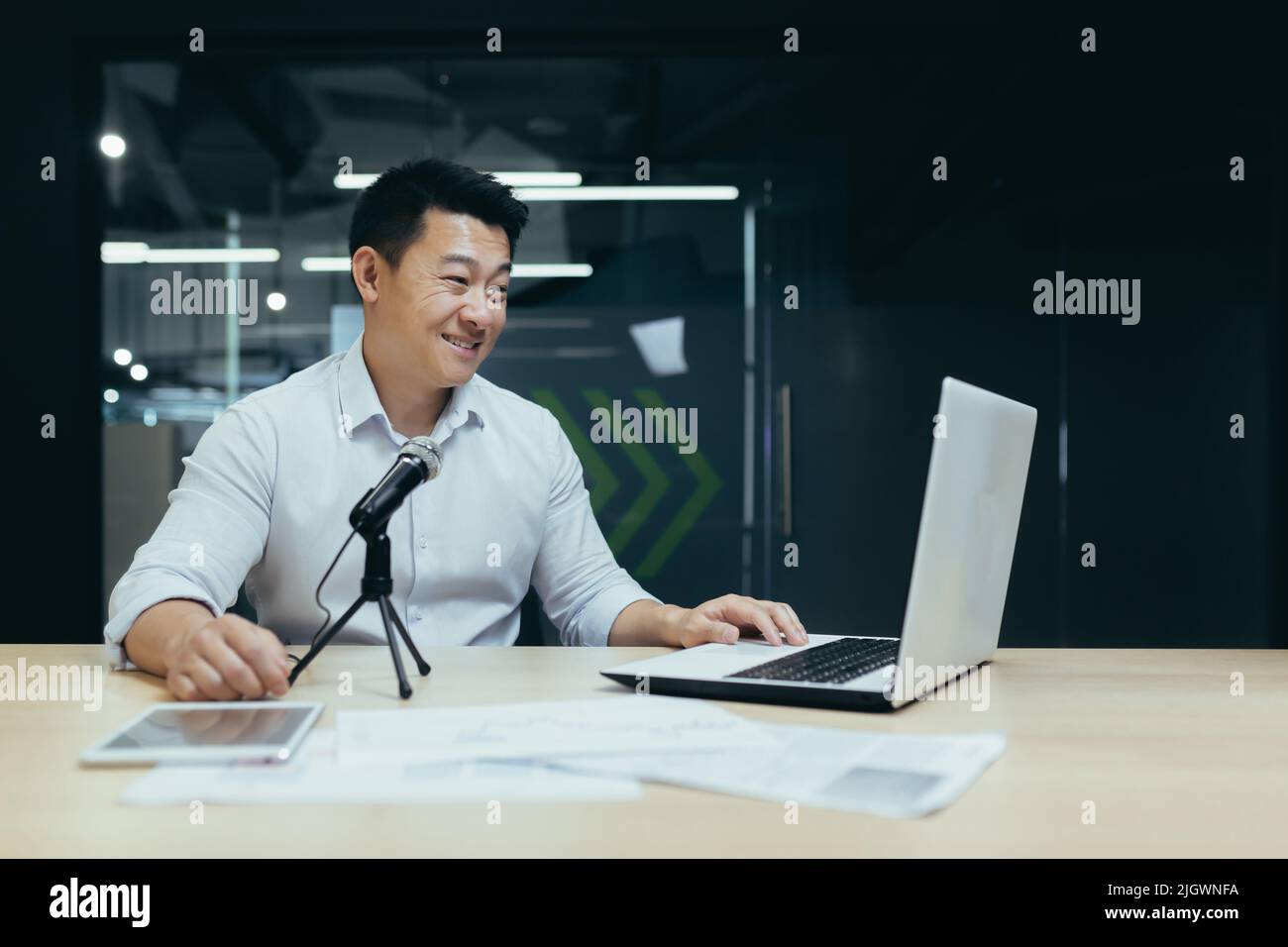 Successful male coach presenter working hi-res stock photography and ...