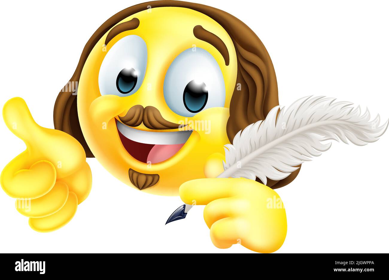 Shakespeare Poet Emoticon Emoji Cartoon Face Icon Stock Vector Image ...
