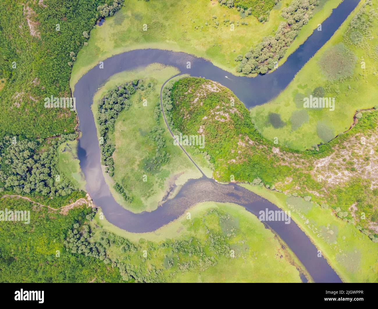 Canyon of Rijeka Crnojevica river near the Skadar lake coast. One of ...