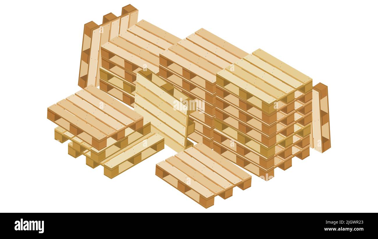 Large pile of isometric pallets in stacks and a lot around for ...