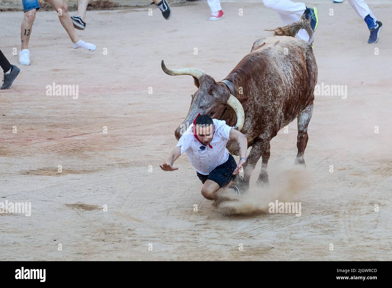 A runner is run over by one of the halters seventh confinement of the ...
