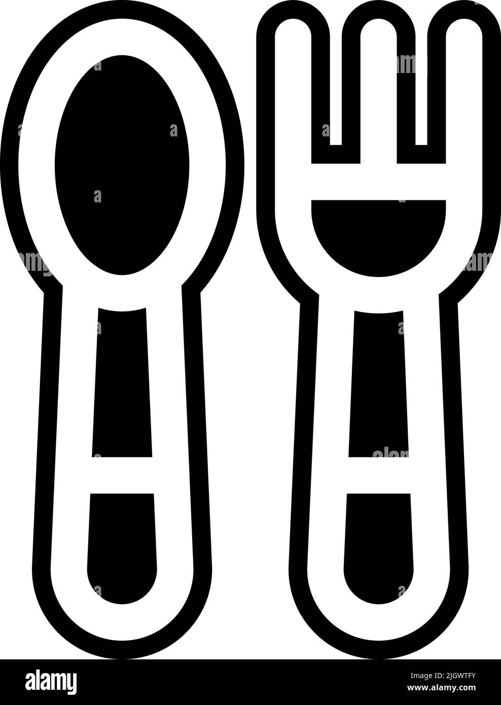 Cute baby spoon plate Stock Vector Images - Alamy