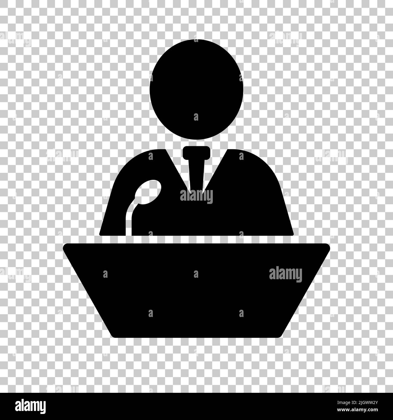 Icon of a person giving a speech isolated on a transparent background ...