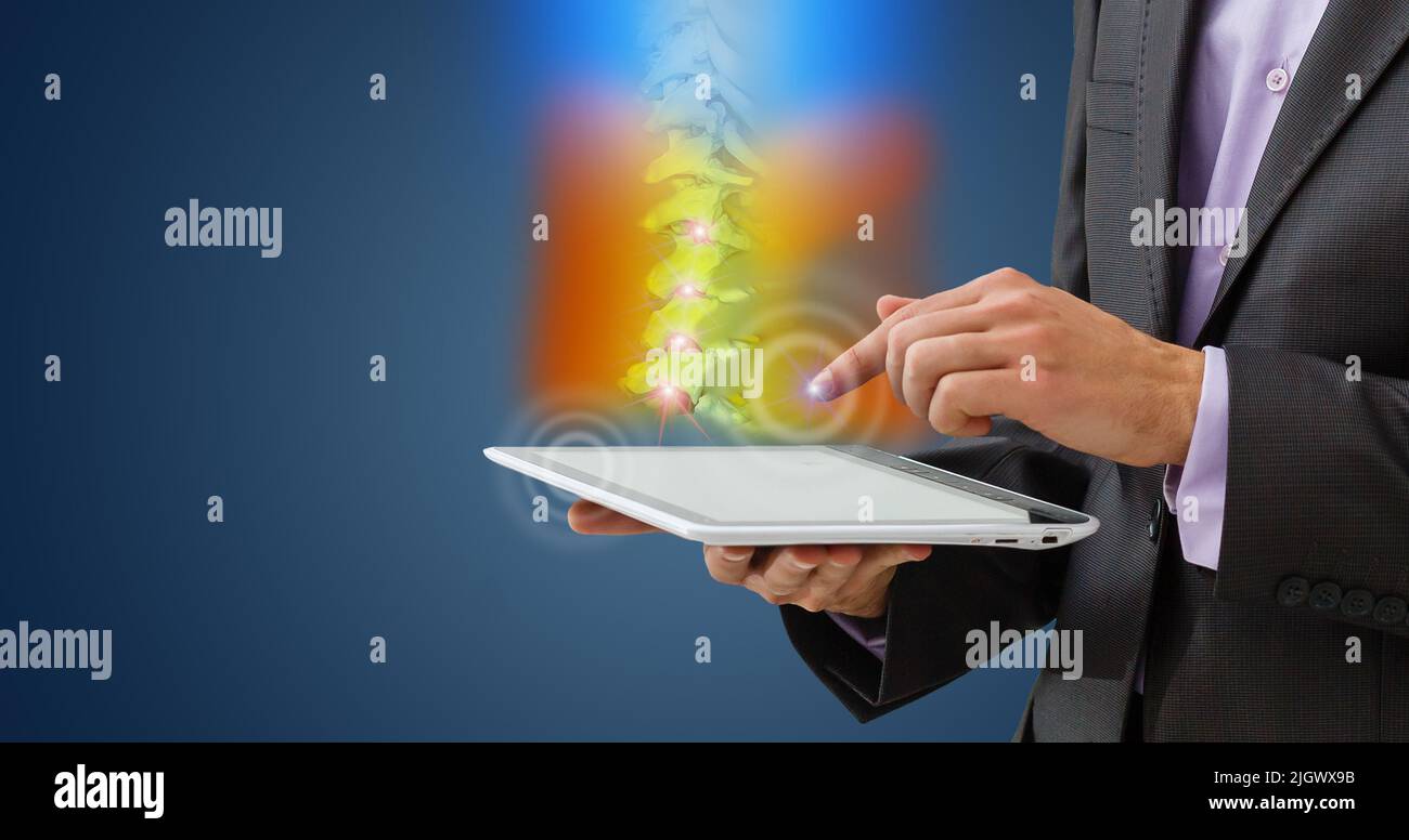 Tablet. X-ray of a patient's pelvis, hip joint skeleton, medical ...
