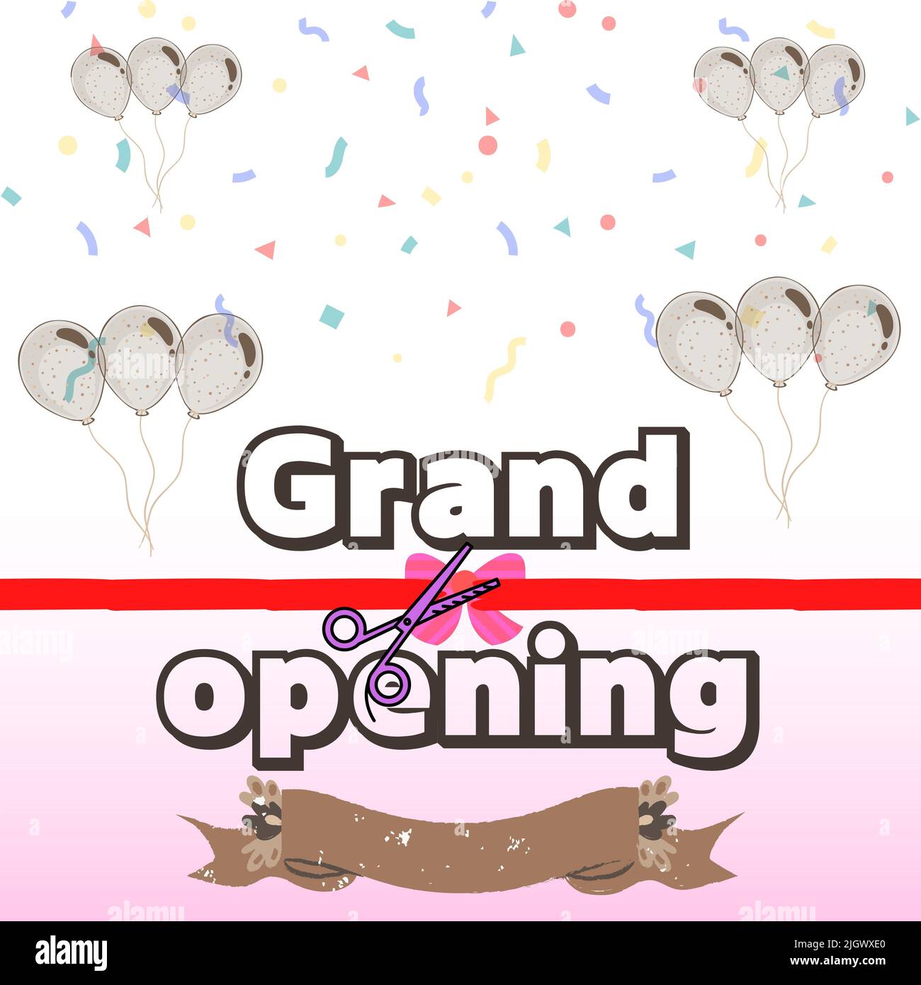 Grand opening event luxury greeting rich card design with balloons ...