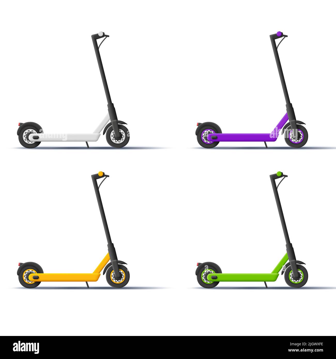 Cartoon eco electric bicycle Cut Out Stock Images & Pictures - Alamy