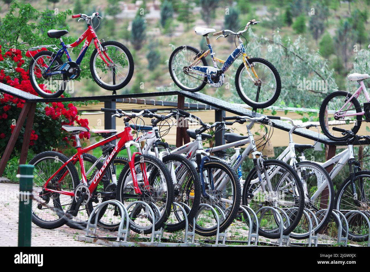 Parked bcycles hi-res stock photography and images - Alamy