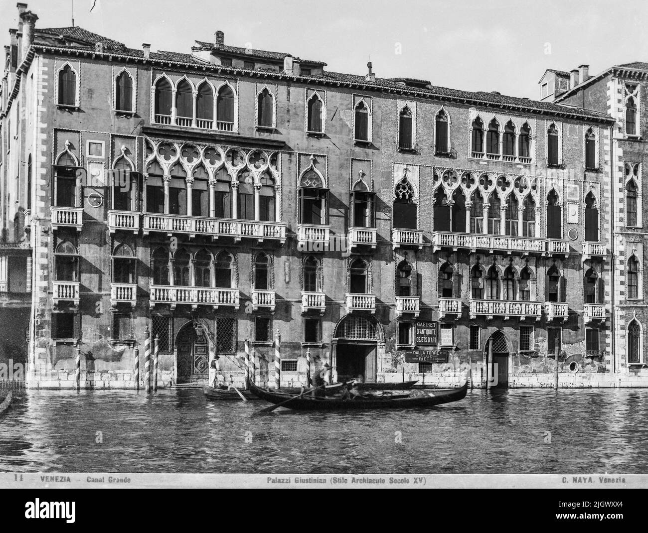View of the Giustinian palace facade on the Grand Canal made by Carlo ...