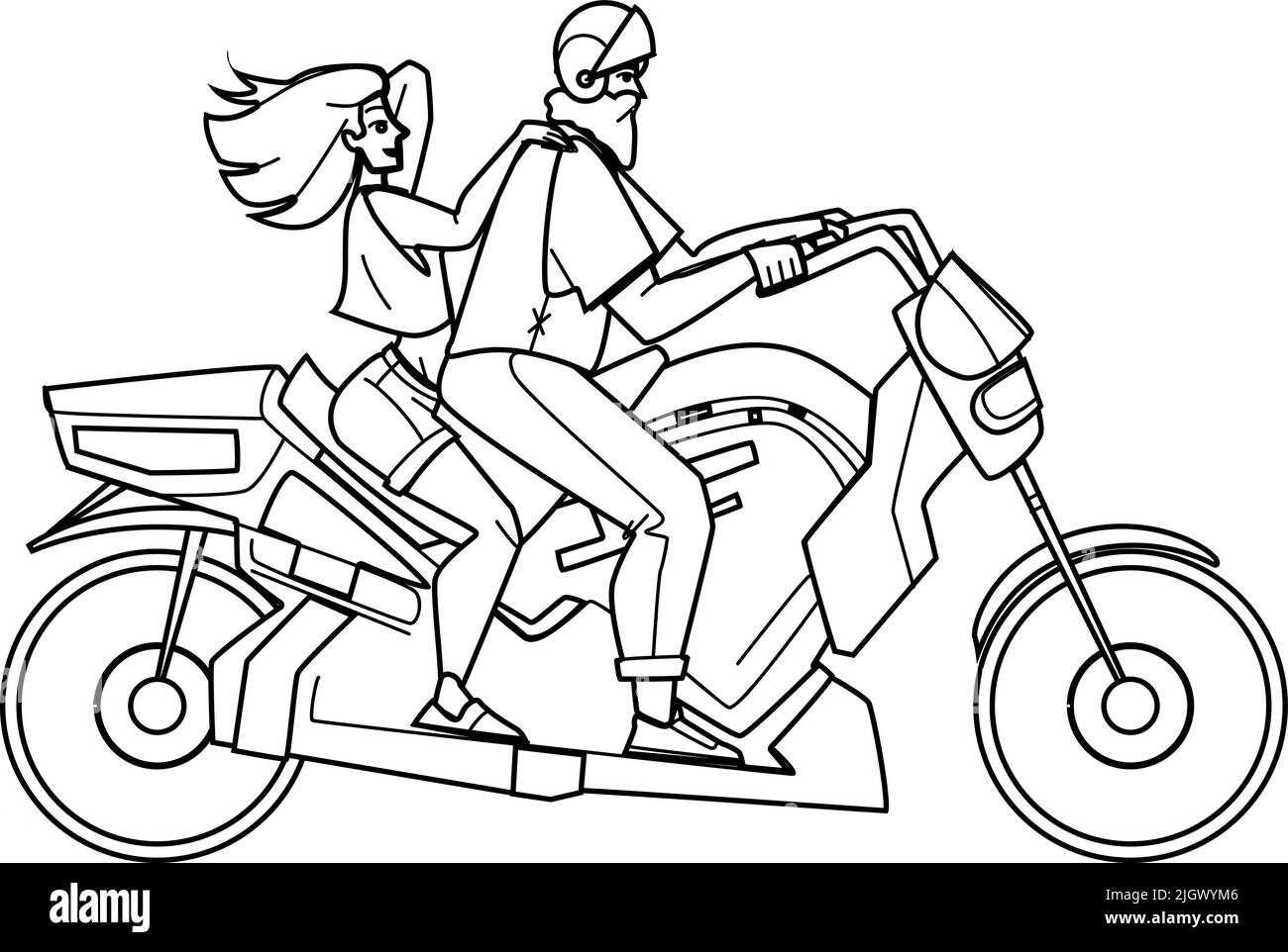 Motorcyclist with nature view Stock Vector Images - Alamy