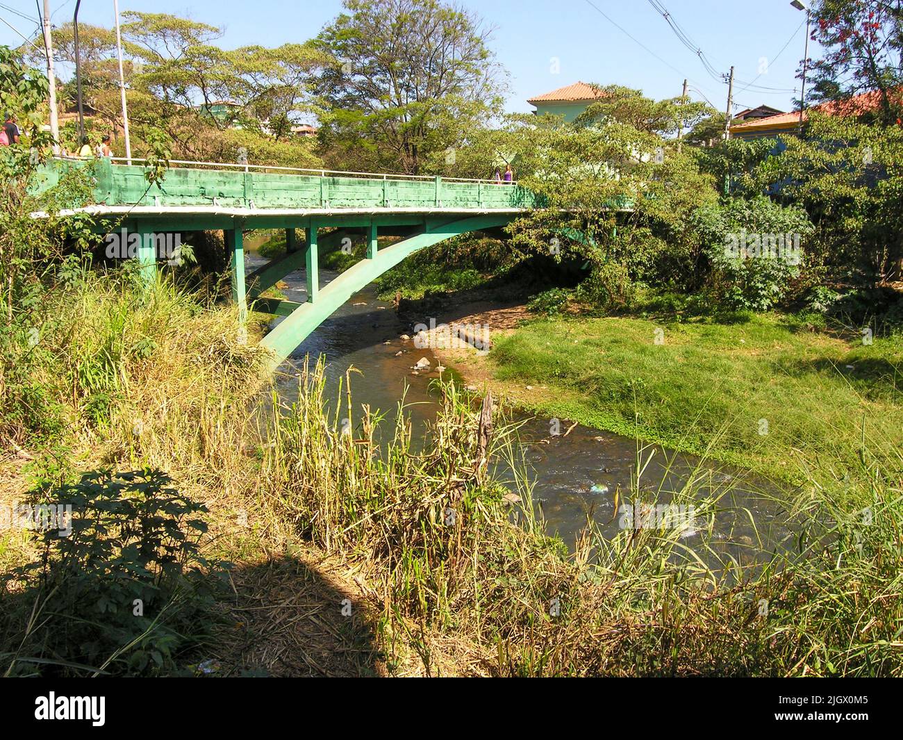 Bridge, Blue Sky. River that crosses the historic city of Sabara ...