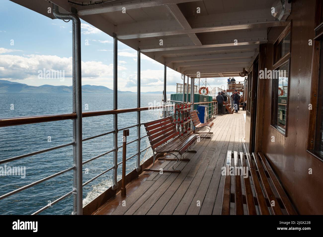 Paddle Steamer Waverley Port Deck with views of the Mull of Kintyre ...