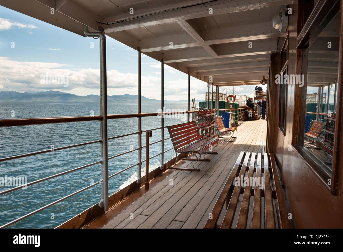 Paddle Steamer Waverley Port Deck with views of the Mull of Kintyre ...