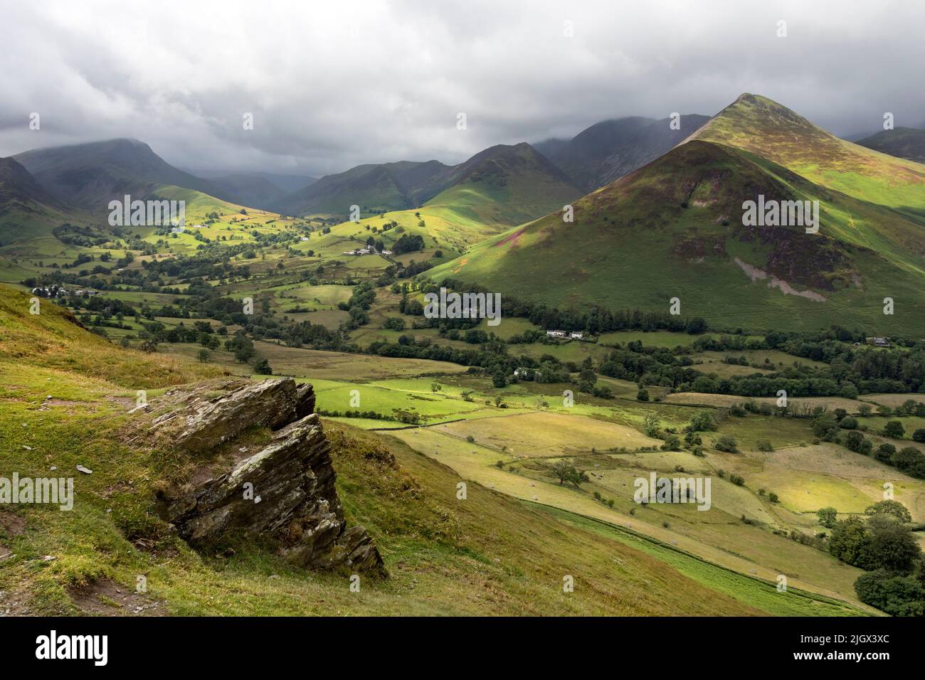 The view southwest towards Causey Pike, Ard Crags and Robinson from the ...