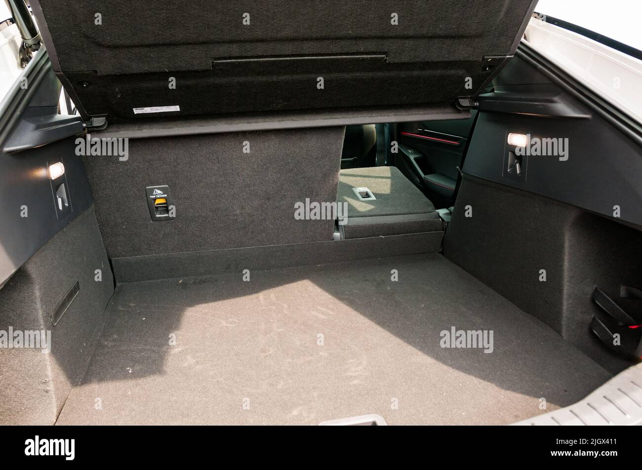 The boot of the Ford Evos crossover car seen on a test drive in ...