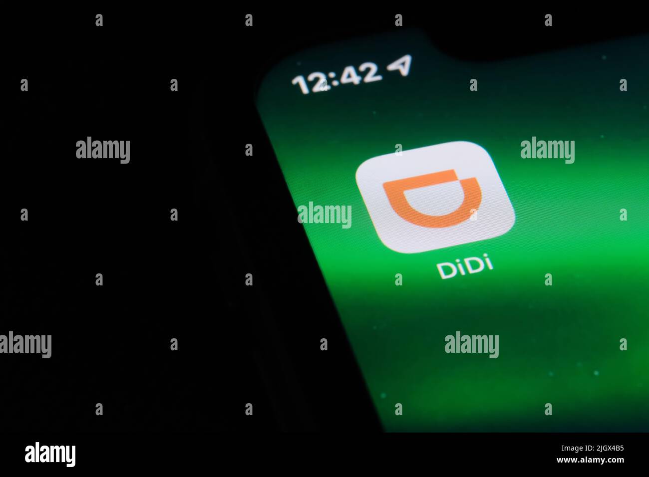 Shanghai,China-Feb. 19th 2022: close up DiDi's mobile app icon on phone ...