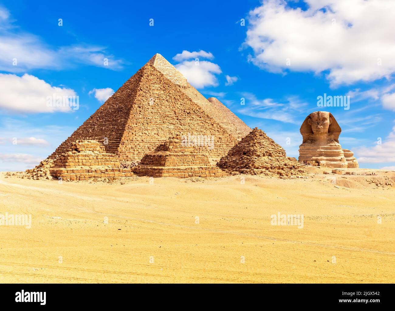 The Egypt Pyramid Complex and the Great Sphinx in the Giza necropolis ...