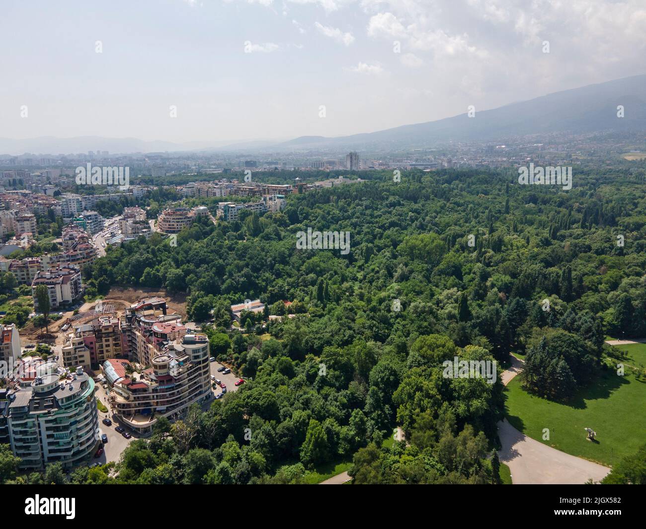 Amazing Aerial view of South Park in city of Sofia, Bulgaria Stock ...