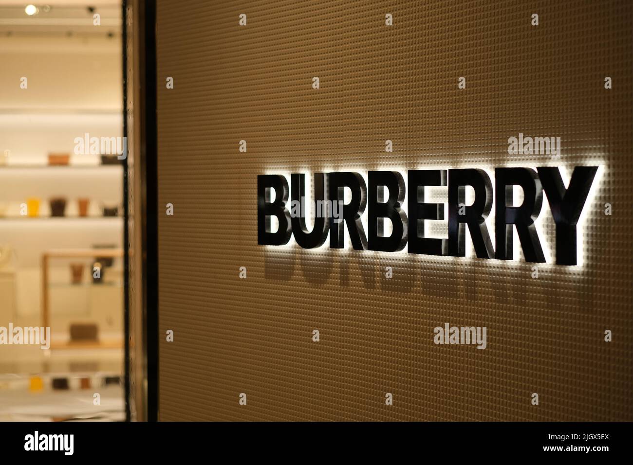 Shanghai.China-Nov.6th 2021: Close up Burberry store sign. Luxury brand ...
