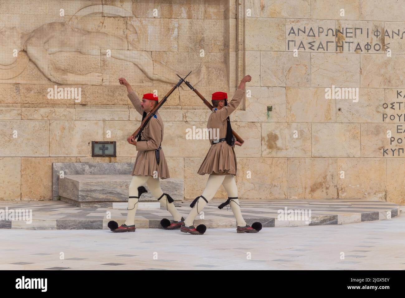 ATHENS, GREECE - MAY 06 2022: Presidential ceremonial guards - Evzones ...