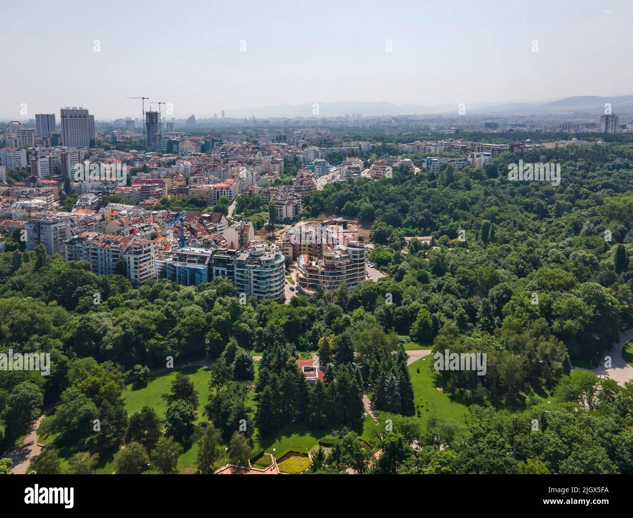 Amazing Aerial view of South Park in city of Sofia, Bulgaria Stock ...