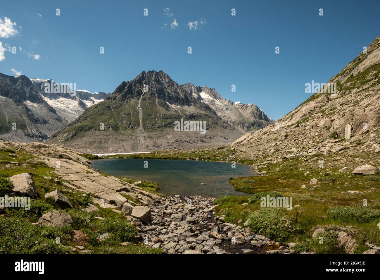 Mountain Landscape of Aletsch, Wallis, Switzerland Stock Photo - Alamy