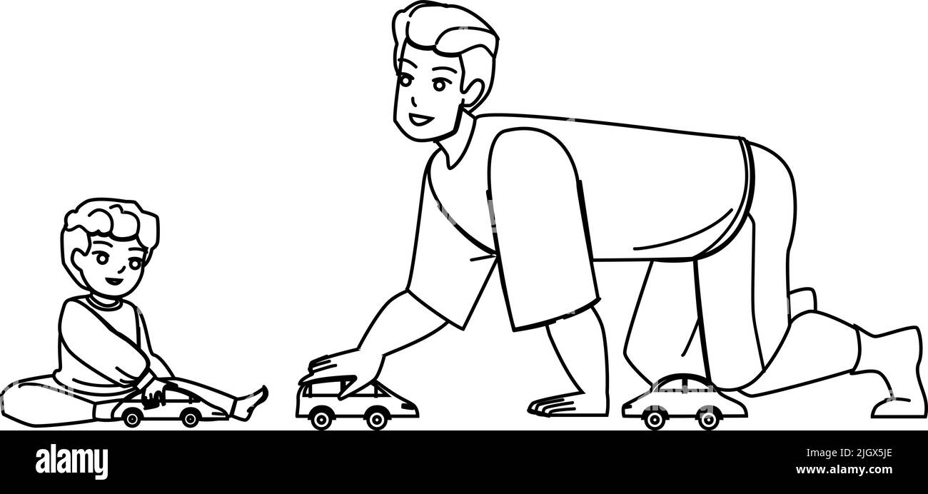 father son car vector Stock Vector Image & Art - Alamy