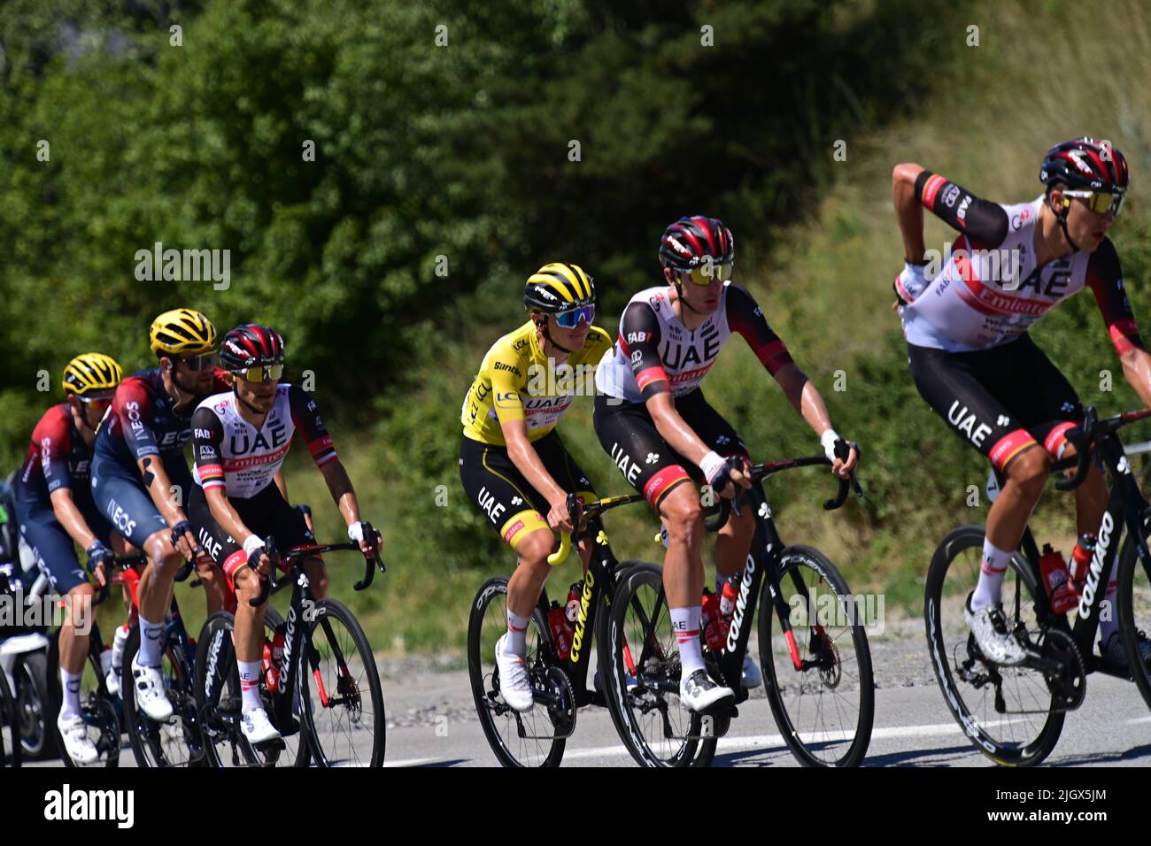 Tadej Pogacar of Slovenia and UAE Team Emirates in action during Stage ...