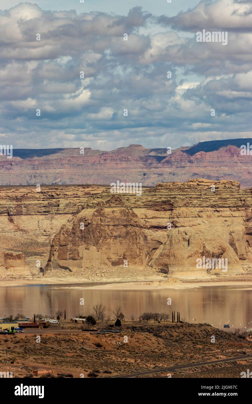 Golden hill and beautiful desert landscape of Arizona, at Page, AZ ...