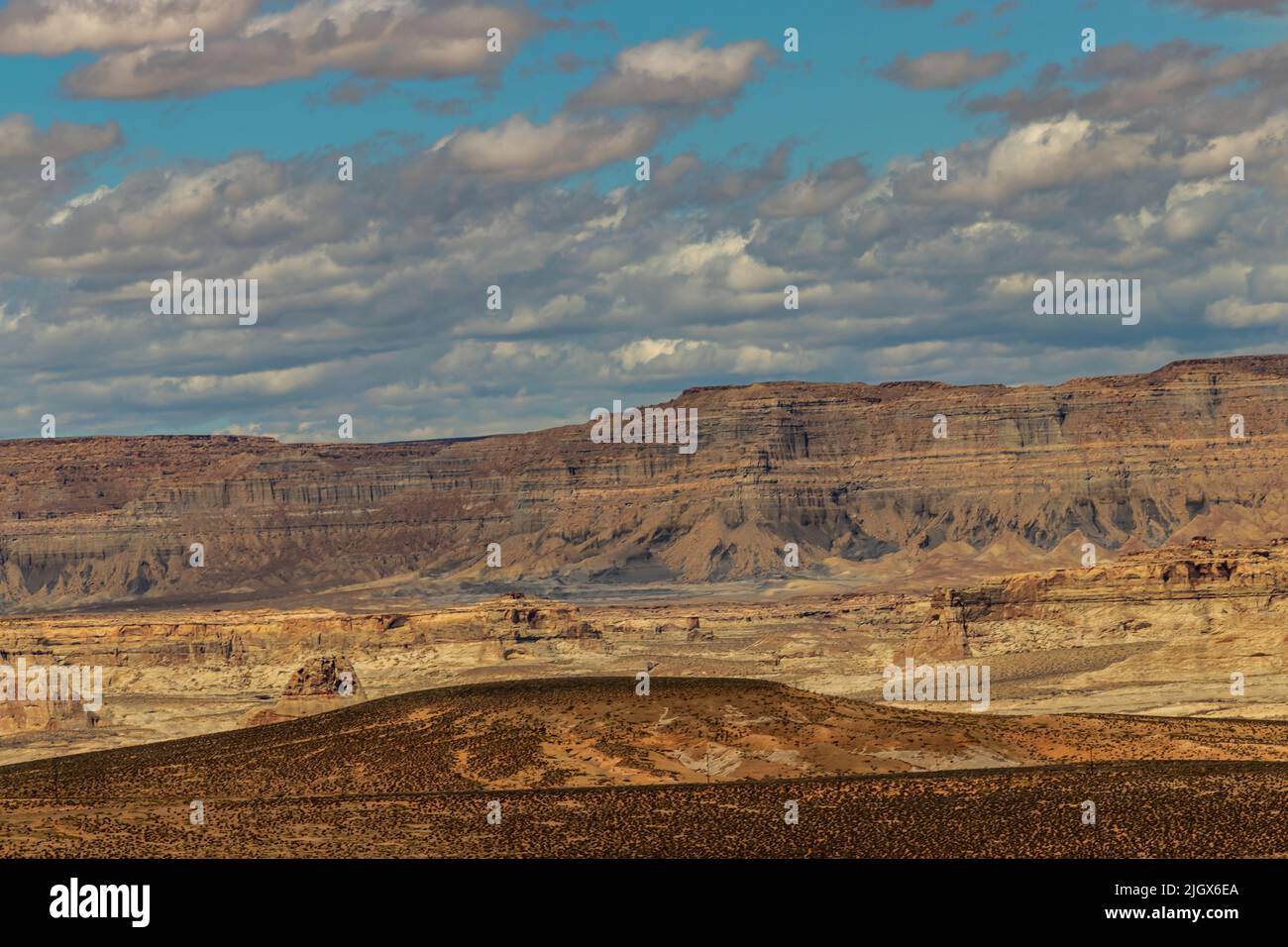 Barren landscape beautified by teal skies and clouds near Page, AZ ...