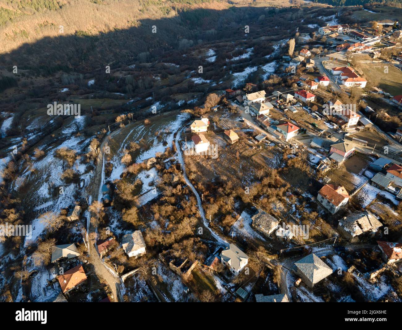 Aerial view of Village of Dolen with Authentic nineteenth century ...