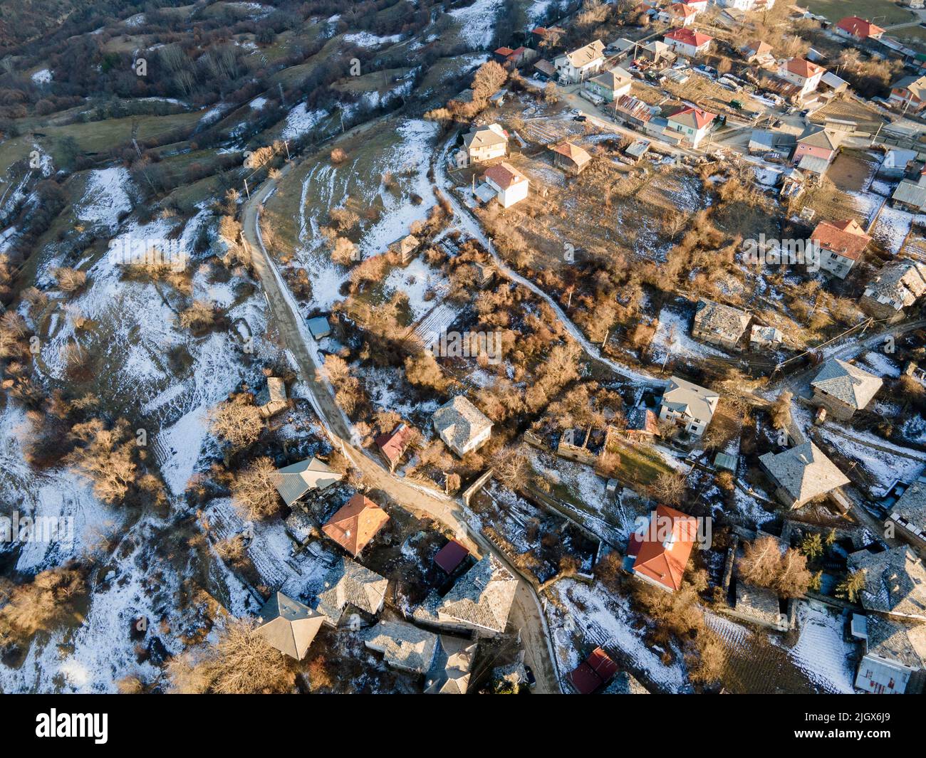 Aerial view of Village of Dolen with Authentic nineteenth century ...