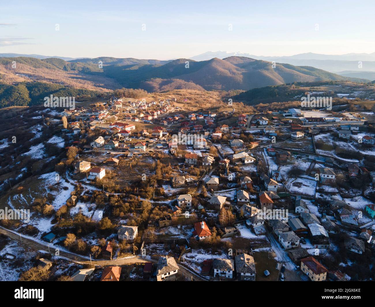 Aerial view of Village of Dolen with Authentic nineteenth century ...
