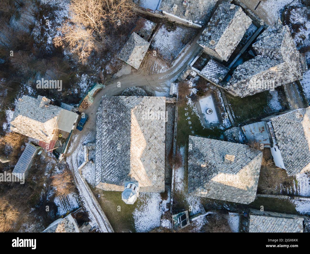 Aerial view of Village of Dolen with Authentic nineteenth century ...