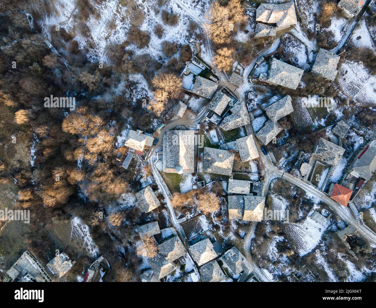 Aerial view of Village of Dolen with Authentic nineteenth century ...