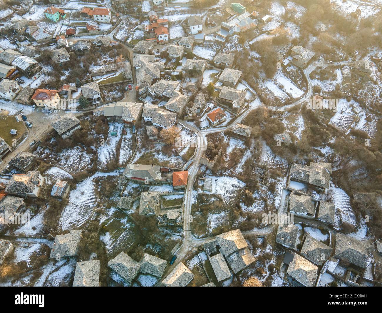 Aerial view of Village of Dolen with Authentic nineteenth century ...