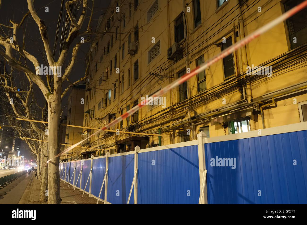 Shanghai,China-March 22nd 2022: Residential buildings has been locked ...