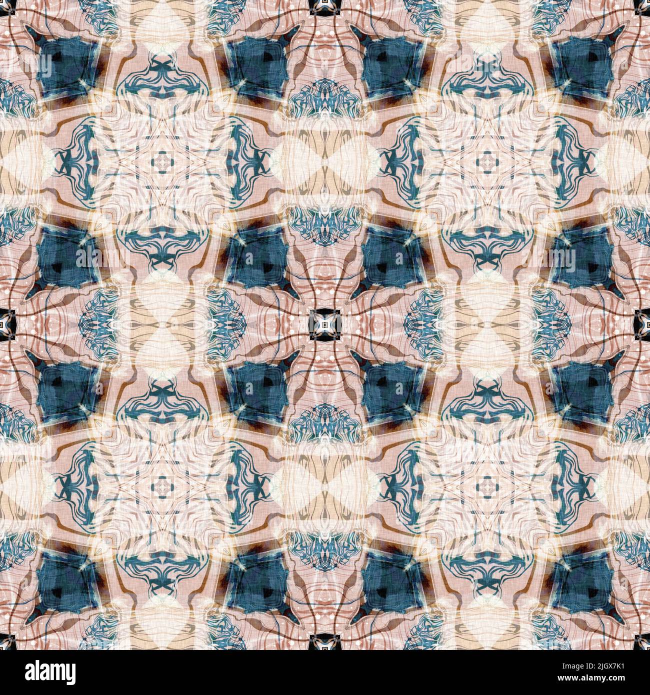 Retro boho geometric kaleidoscope scarf pattern background. Colorful ...